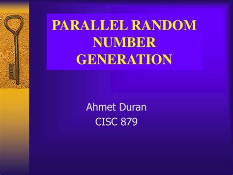 Ppt Parallel Random Number Generation Powerpoint Presentation Free Download Id744975