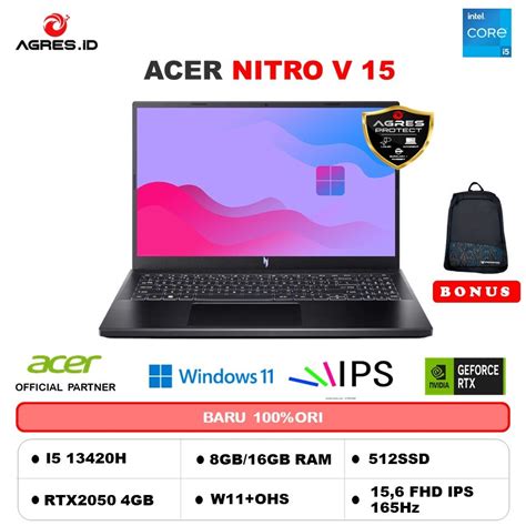 Jual Acer Nitro V I H Rtx Gb Gb Gb W Pro Ohs Fhd Hz Ips Yr Adp Blk