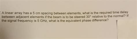 Solved A Linear Array Has A Cm Spacing Between Elements What Is The Answer