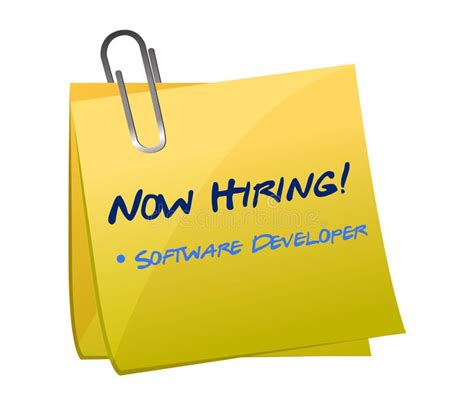 Hiring Software Developer Post Illustration Stock Illustration