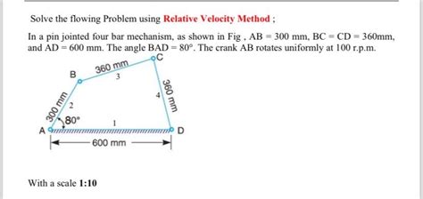 solved solve the flowing problem using relative velocity