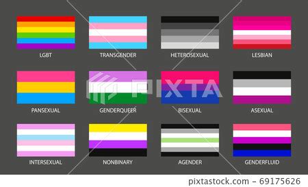 Set Simple Sexual And Gender Colorful Flags Stock Illustration 69175626 PIXTA