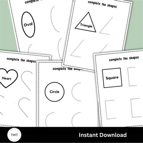 Complete The Shape Guided Activity Learn Shape Name And How To Draw It