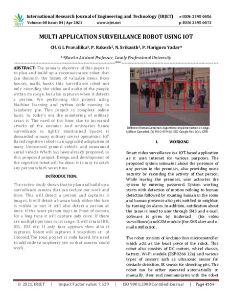 pdf irjet multi application surveillance robot using iot