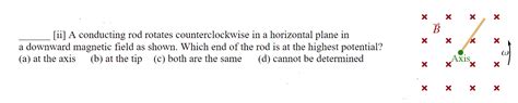 Solved Ii A Conducting Rod Rotates Counterclockwise In A Chegg
