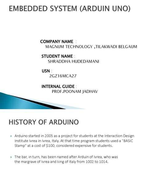 Internship Pdf Arduino Classes Of Computers