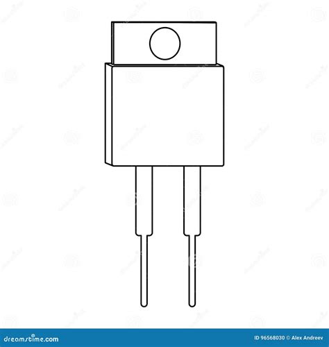 Transistor Outline Icon Vector Illustration Stock Vector Illustration Of Component
