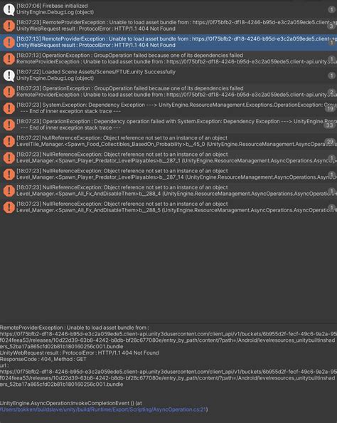 unity ccd and addressables remoteproviderexception unable to load asset bundle unity