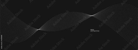 Dark Grey Airy Particles Flow Vector Design Abstract Background With Wave Of Flowing Dots Array