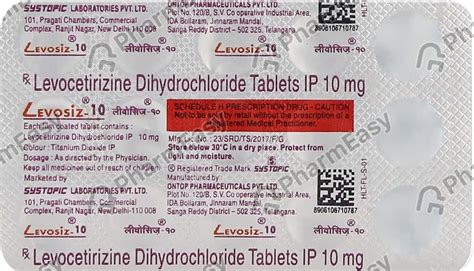 Levosiz 10 Mg Tablet 15 Uses Side Effects Price And Dosage Pharmeasy