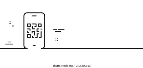 Qr Code Line Icon Scan Barcode Stock Vector Royalty Free 2195300113