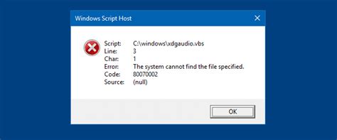 error 80070002 xdgaudio vbs cannot find the file specified winhelponline