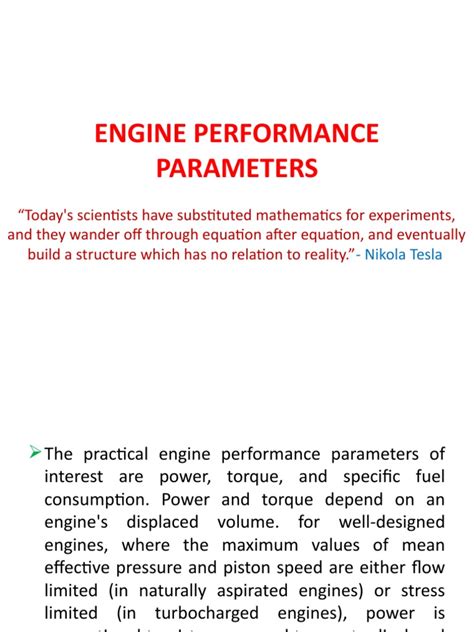 Engine Performance Parameters Pdf Internal Combustion Engine Throttle