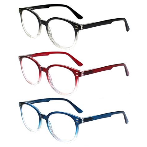 Walmart 3 Pack Unisex Reading Glasses With Spring Hinged Round Frames