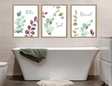 Bathroom Art Bathroom Wall Decor Botanical Wall Art Etsy