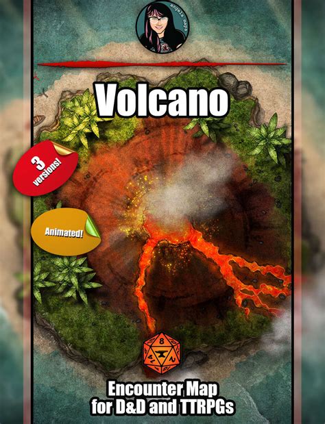 Volcano Dangerous Island Animated Map Pack With Foundry Vtt Support