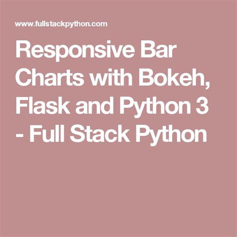Responsive Bar Charts With Bokeh Flask And Python 3 Full Stack