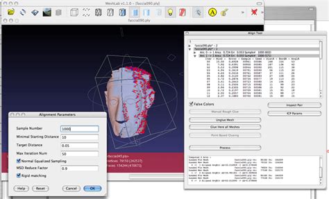 A Snapshot Of The Meshlab Aligning Tool That Allow To Register