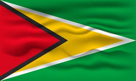 국가 가이아나 벡터 일러스트 레이 션의 깃발을 흔들며 프리미엄 벡터