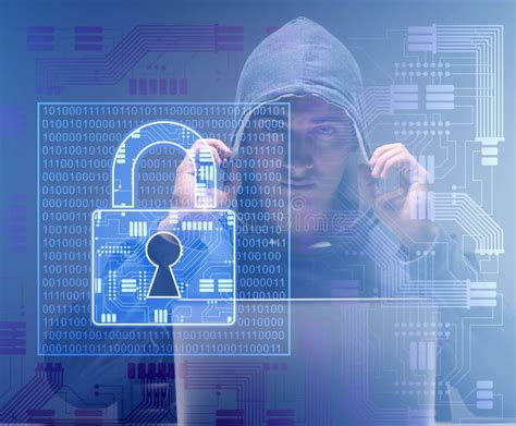 Young Hacker In Cybersecurty Concept Stock Image Image Of Coder