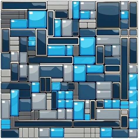 Topdown Tilesheet Tilemap With Grays And Blue Making Up 64x64 Px Shapes