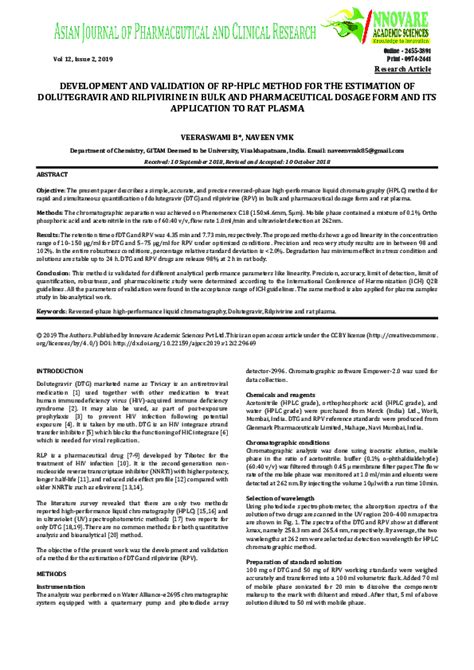 Pdf Development And Validation Of Rp Hplc Method For Simultaneous Estimation Of Eperisone