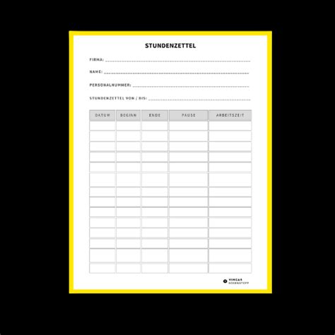 Stundenzettel Vorlage Hier Kostenlos Herunterladen