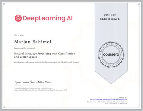 Nlp Coursera Deeplearningai Machinelearning Lifelonglearning Datascience Marjan Rahimof
