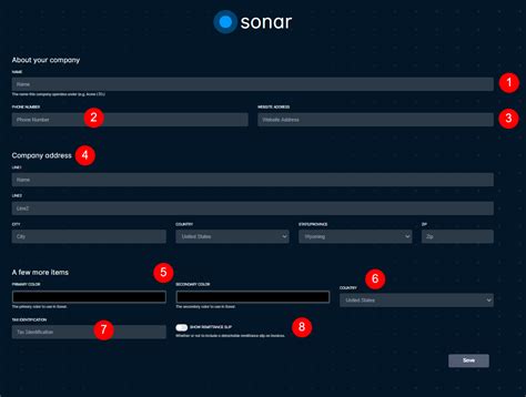 How To Setting Up A Company In Sonar Sonar Knowledge Base