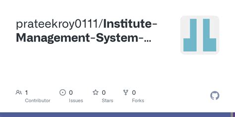 Github Prateekroy0111institute Management System Php