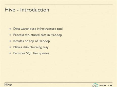 Introduction To Apache Hive Big Data Hadoop Spark Tutorial CloudxLab PPT