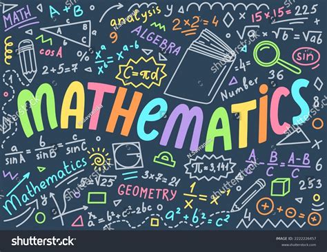 Mathematics Hand Lettering Mathematical Doodle School Stock Vector Royalty Free 2222226457