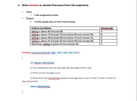 Solved Write A Function To Calculate Final Scores From Chegg