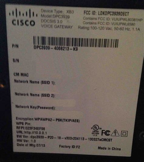 Comcast Cisco Modem