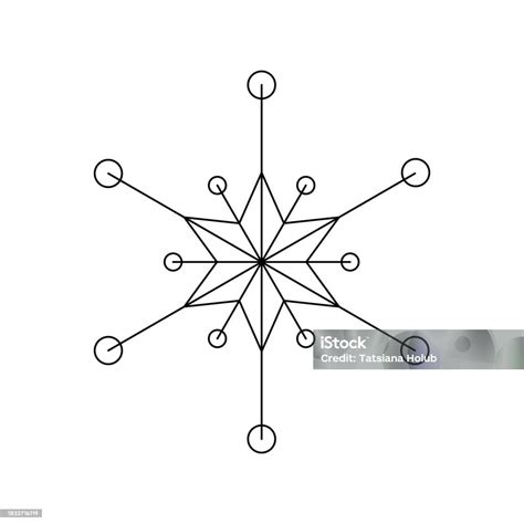 눈송이 흰색 배경에 고립되어 있습니다 트렌디한 윤곽선 기호입니다 선 스타일 즐거운 성탄절 새해 복 많이 받으세요 겨울 벡터 일러스트 레이 션입니다 0명에 대한 스톡 벡터