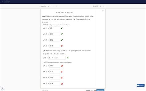 Solved Y T Y Y A Find Approximate Values Of The Chegg Com