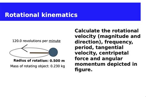 Solved Rotational Kinematics Calculate The Rotational Velocity
