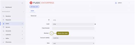 Blocking A User — Fudo Enterprise 53 System Documentation