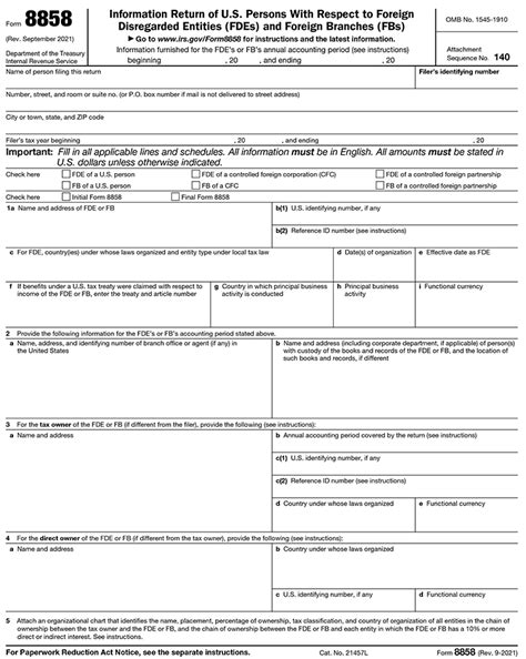 Form 8858 Overview Who Needs To File With Examples Gordon Law