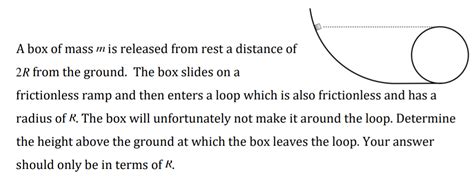 solved a box of mass mis released from rest a distance of 2r