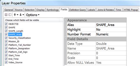 Arcgis Desktop Is Shapearea A Numerical Or Blob Form Of Data