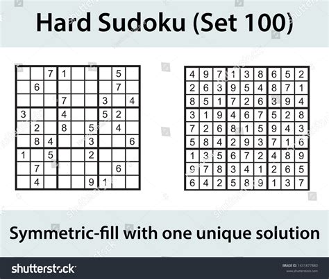 Vector Sudoku Puzzle Solution Hard Level Stock Vector Royalty Free 1431877880
