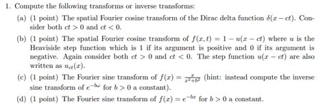 1 Compute The Following Transforms Or Inverse