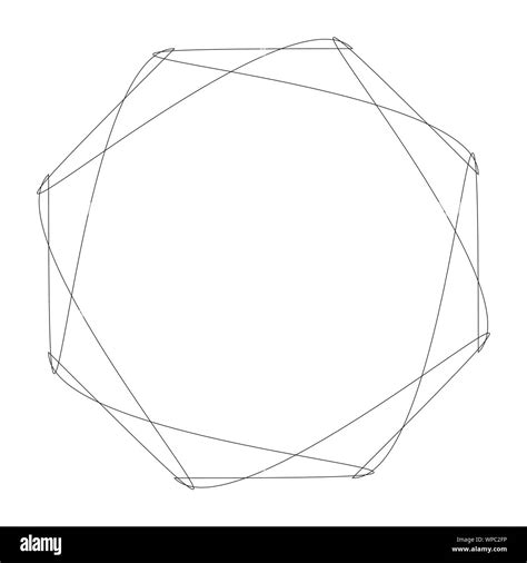 Circular Geometric Design Element S With Editable Lines Outline Is