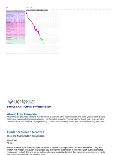 simple gantt chart 2 1 pdf spreadsheet
