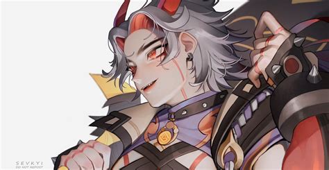 Arataki Itto Genshin Impact Drawn By Sevkyi Danbooru