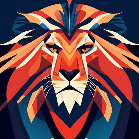 Lion Head Vector Illustration Abstract Lion Head On Dark Background Stock Vector Illustration