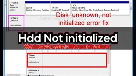 Hdd Unknown Not Initialized In Windows 10 Under Different Situations Mbr Rebuild Problem