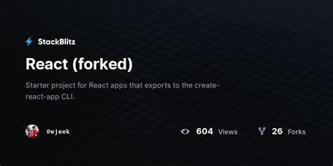 React Forked Stackblitz React Forked Stackblitz