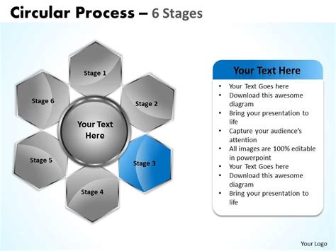 Circular Process 6 Stages 10 PowerPoint Templates Download PPT Background Template